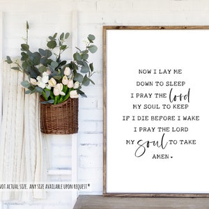 Now I Lay Me Down to Sleep Prayer Printable Christian - Etsy