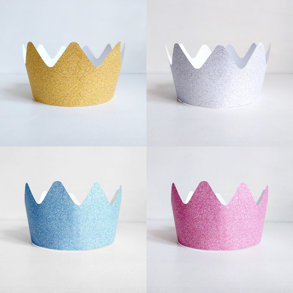 PACK Gold/silver/blue/pink Crown Birthday Party Printable - Etsy
