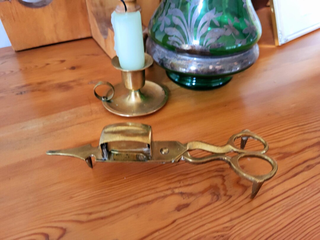 Enchanting Antique Brass Wick Trimmer, Vintage Wick Scissors, Candle ...