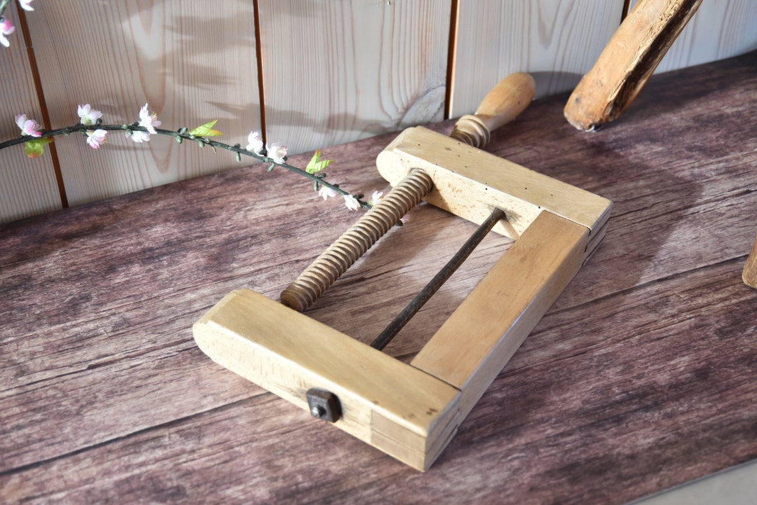 Antique Wooden Screw Clamp, French Wooden Clamp, Cottage Garden ...