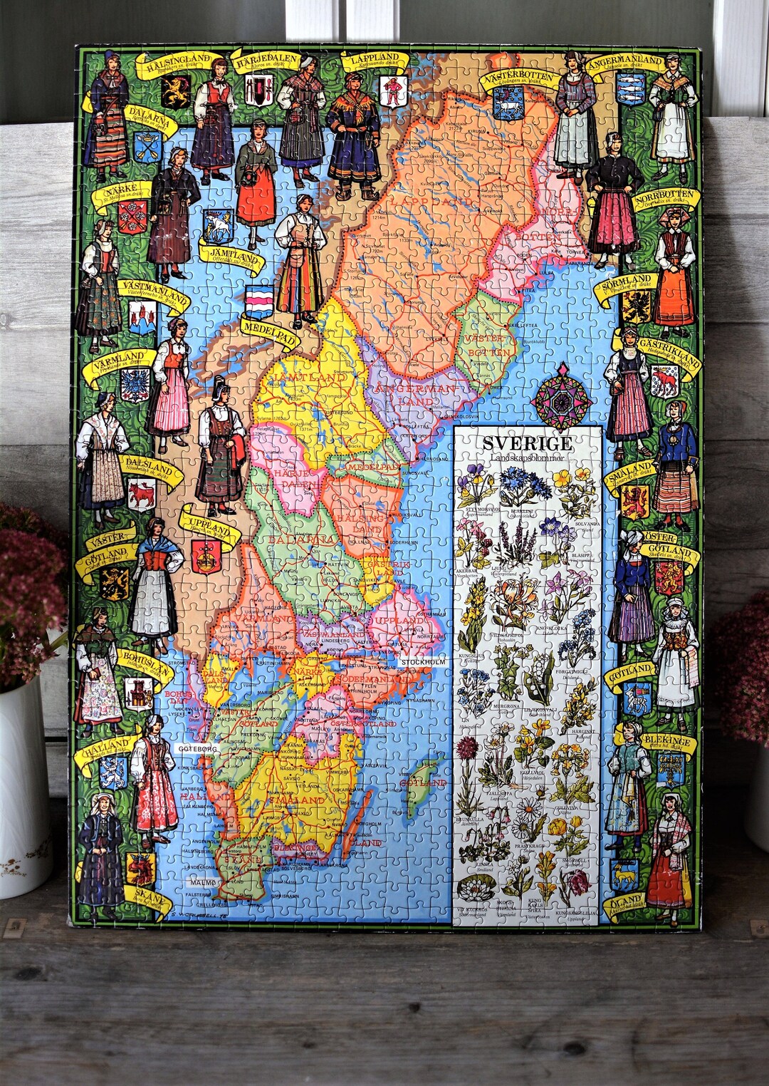 RARE Sweden Picture From Puzzle Large Puzzle Picture With - Etsy
