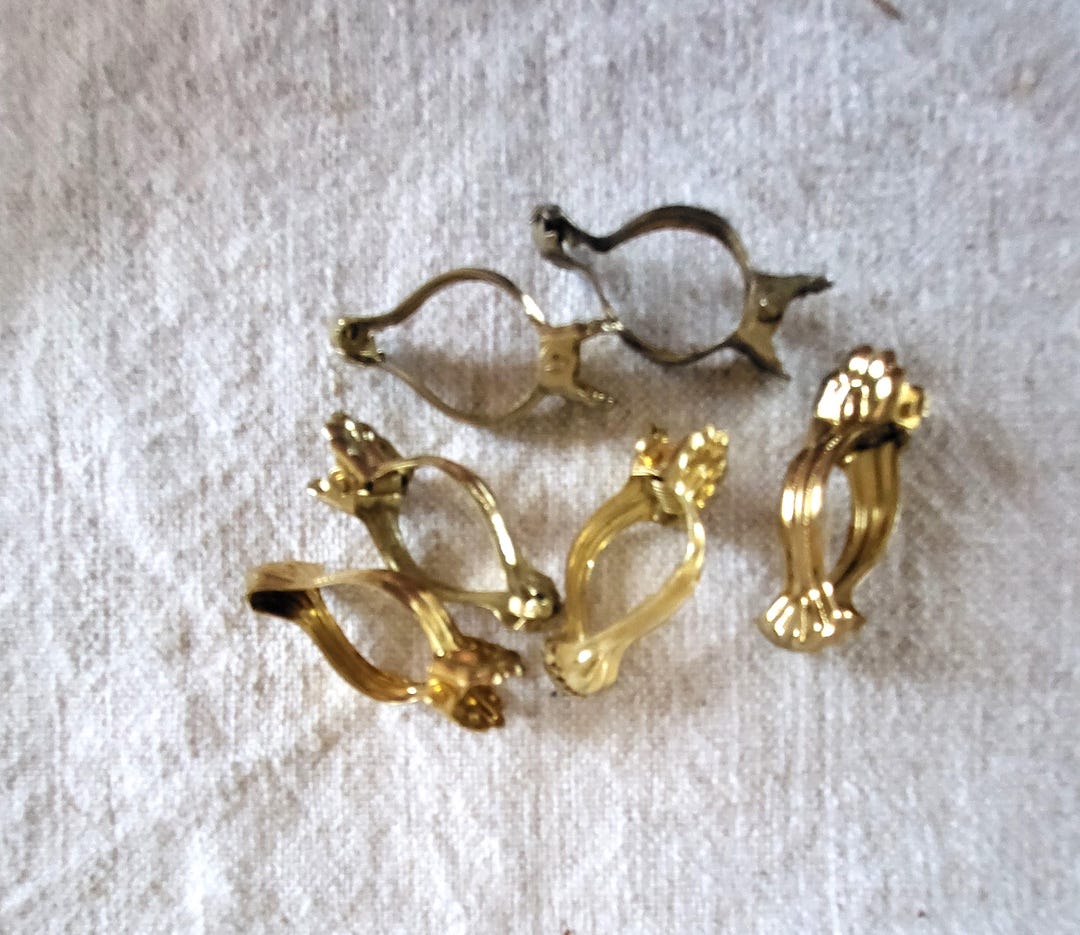 6 PCS, Set of Antique French Cafe Curtain Clips, Decorative Brass ...