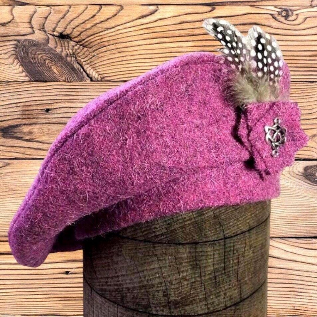 Harris Tweed® Pink Beret Tam 0' Shanter. Pink Outlander Tam Beret ...