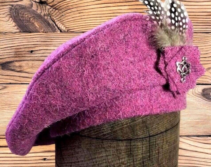 Tweed Beret Tam 0' Shanter, Celtic Hat, Burnt Orange Tweed Beret ...