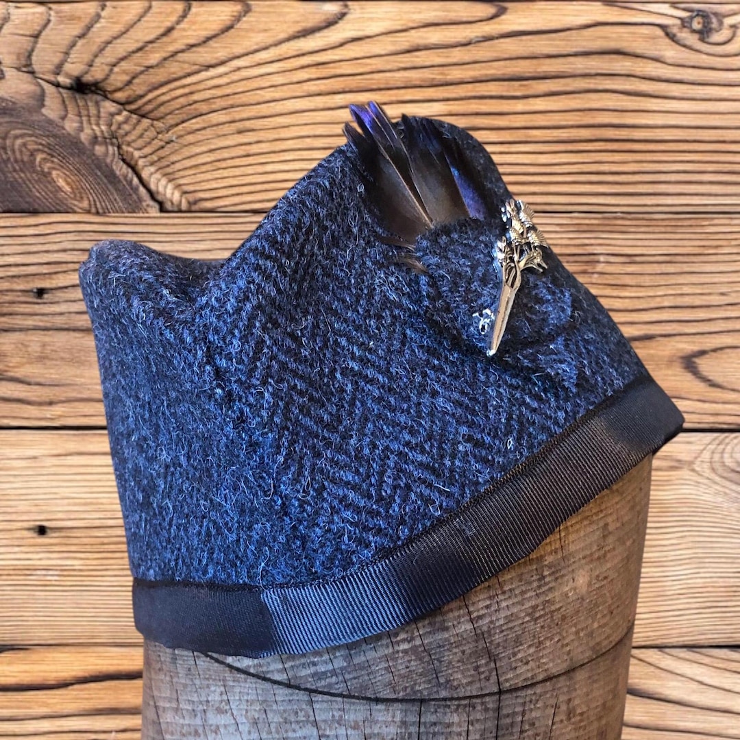 Harris Tweed® Glengarry, Blue Pure Wool Clan Scottish Bonnet, Highland ...