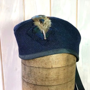 Harris Tweed® Glengarry, Highland Tam, Blue Glengarry, Scottish Bonnet ...