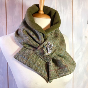 Harris Tweed® Scottish 100% Wool Tweed Scarf. Cowl. Neck Warmer. Tweed ...