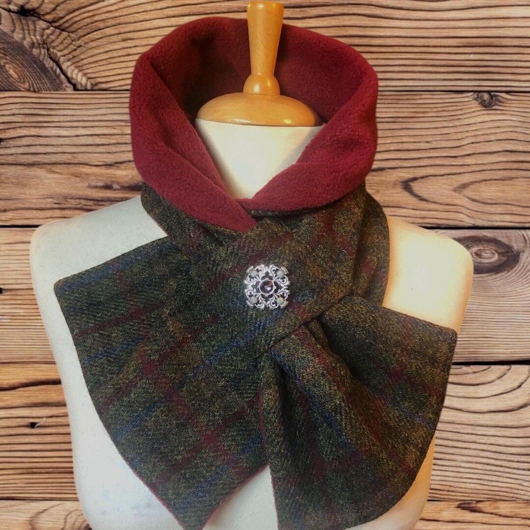 Harris Tweed Scottish 100% Wool Tweed Scarf, Cowl, Neck Warmer, Tweed ...