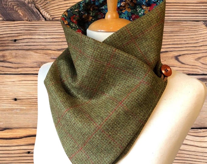 Harris Tweed® Scottish 100% Wool Tweed Scarf. Cowl. Neck Warmer. Tweed ...