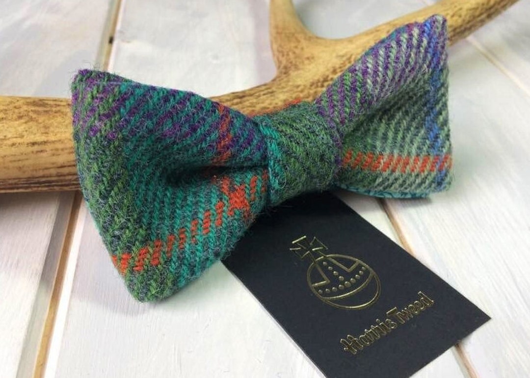 Harris Tweed® Pre-tied Bow Tie Turquoise Bow Tie Wedding Bow - Etsy