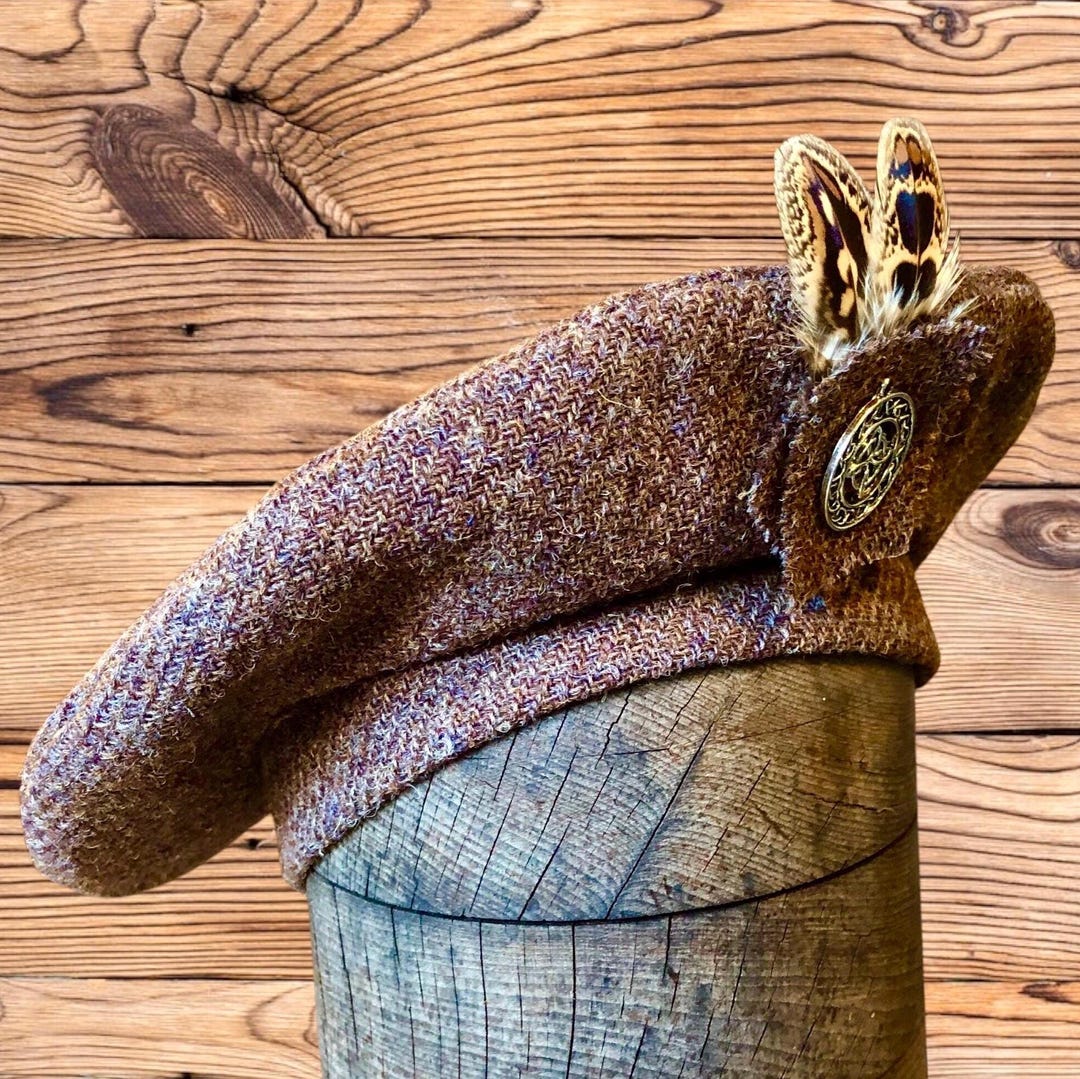 SALE ITEM:- Harris Tweed® Beret/tam 0' Shanter. Brown Harris Tweed ...