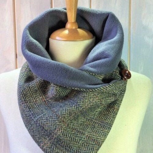 Harris Tweed Fleece Lined Neck Warmer Cowl - Etsy