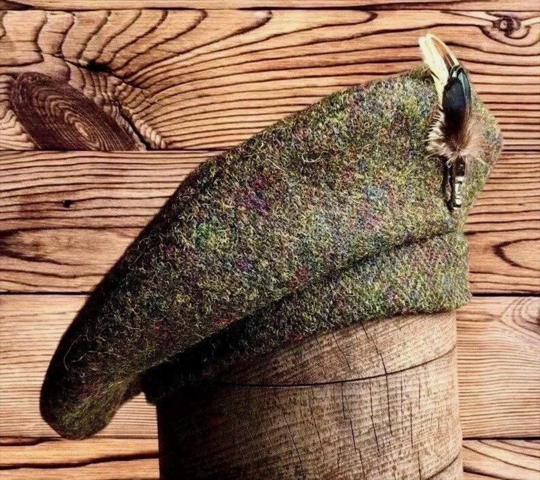Harris Tweed® Green Beret Tam 0' Shanter, Celtic Hat, Green Tam ...