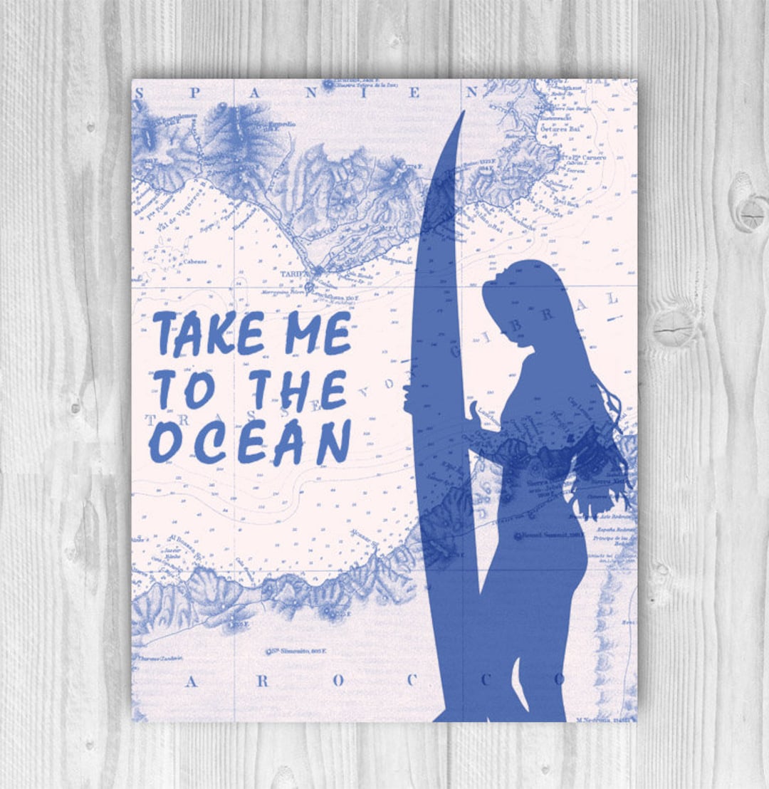 Surf Poster, Surfing Art, Surf Girl Poster, Tarifa Surfing, Surf Board ...