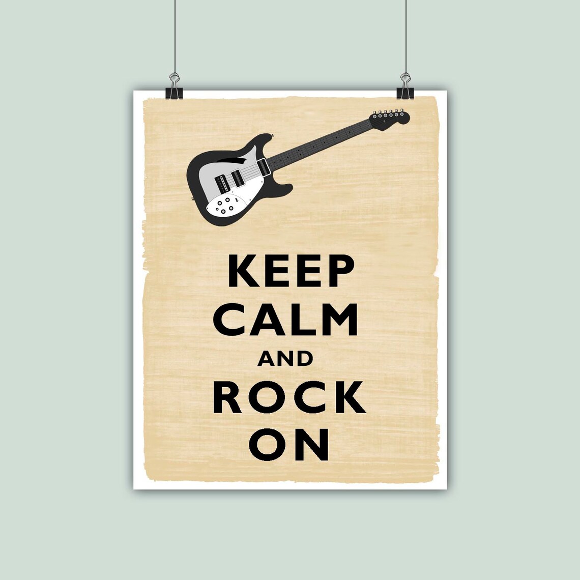 Keep Calm Art Keep Calm Print Keep calm rock on Guitar | Etsy