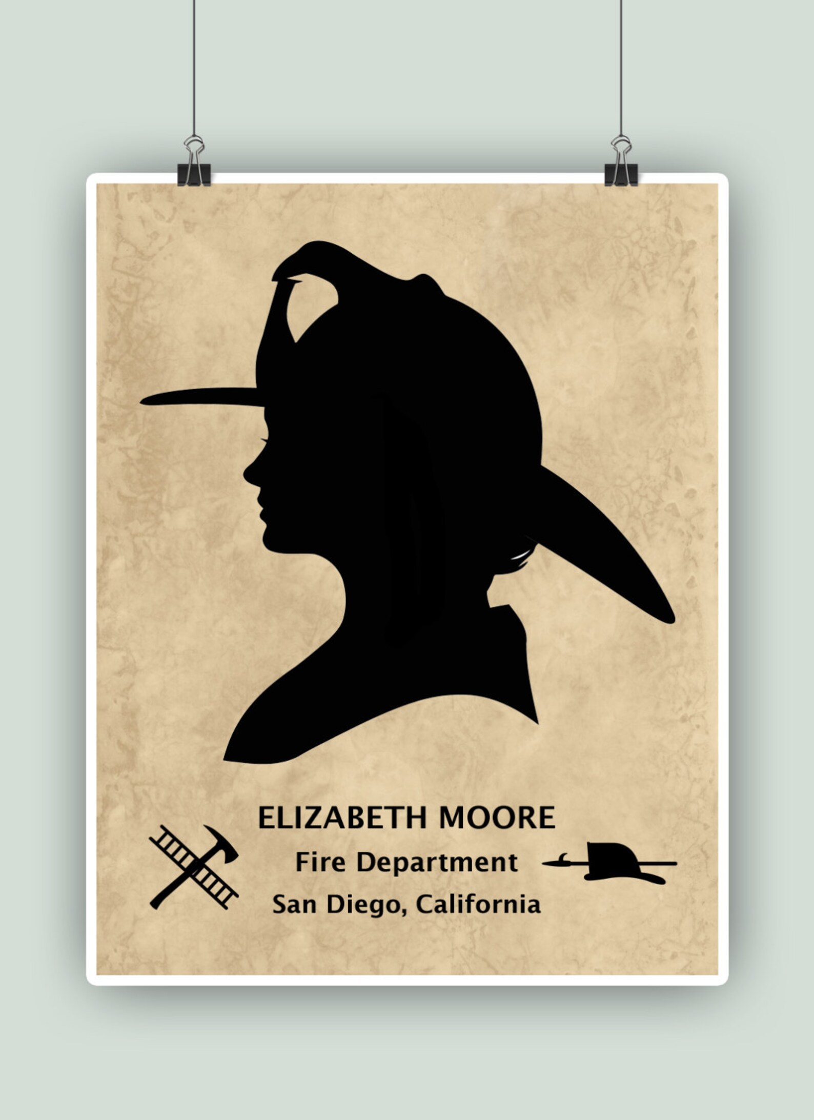 PERSONALIZED Firewomen Print, Firefighter Gift, Firewoman Art ...