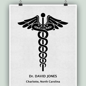 Doctor of Medicine Art, PERSONALIZED Physician Print, Medical Art, Gift ...