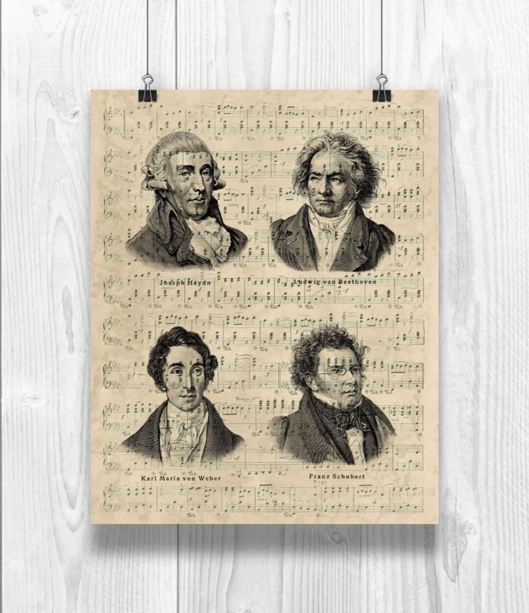 Music Art, Music Composers Print, Music Gift, Gift for Musician ...