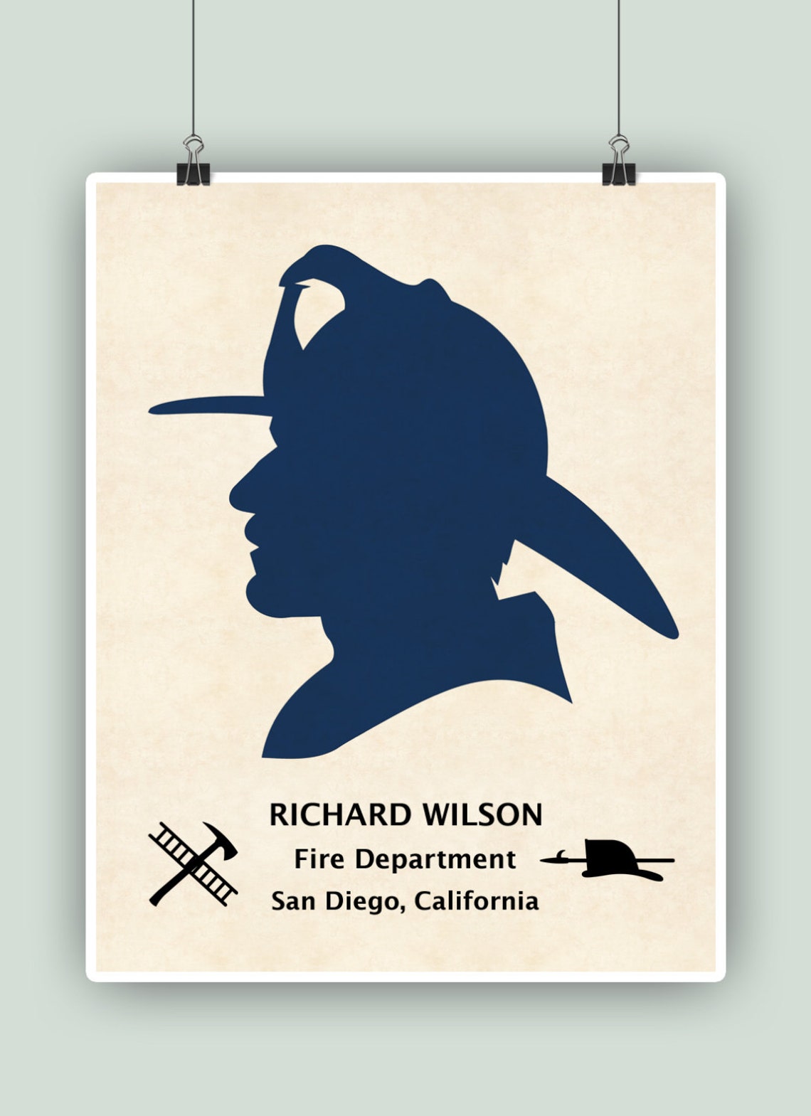 PERSONALIZED Firemen Print, Firefighter Gift, Fireman Print Art ...