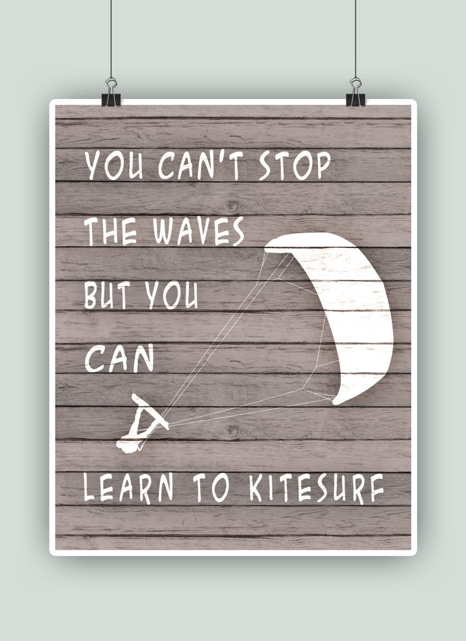 Kitesurfing Art Print, Kite Surfer Gift, Kitesurf Decor, You Can't Stop ...