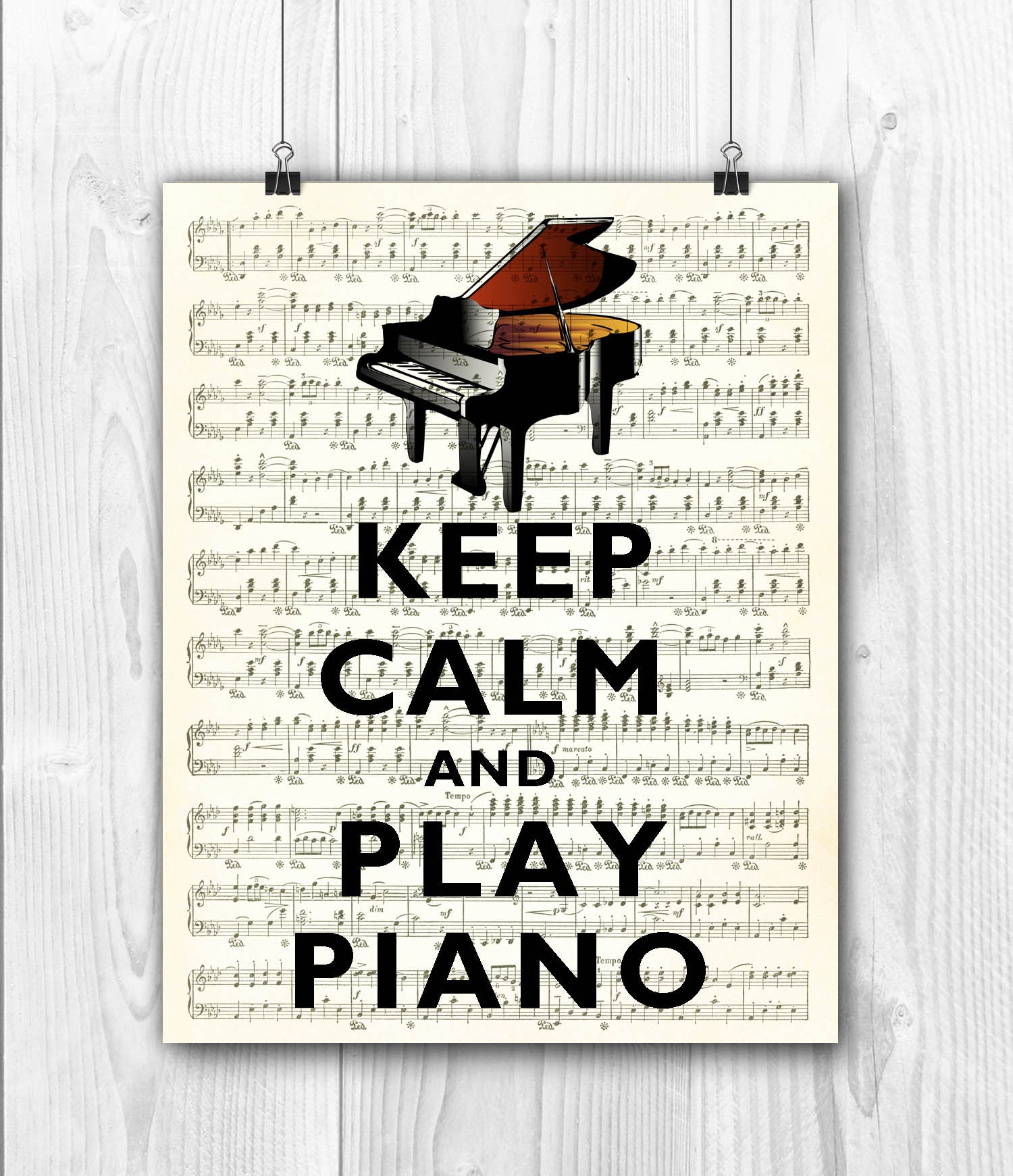 Piano Art Keep Calm Art, Keep Calm Print, Keep Calm Play Piano, Grand ...