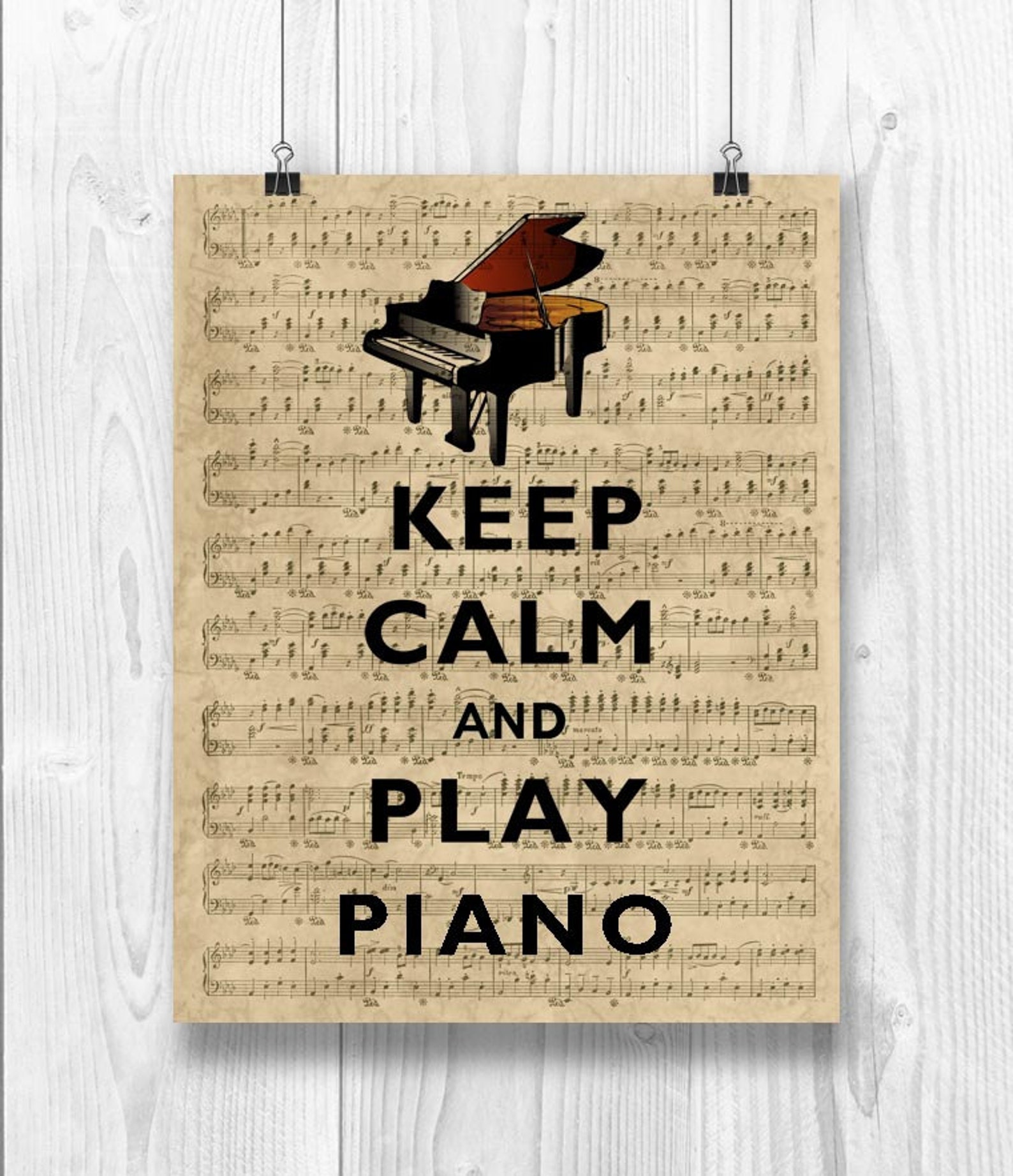 Piano Art Keep Calm Art, Keep Calm Print, Keep Calm Play Piano, Grand ...