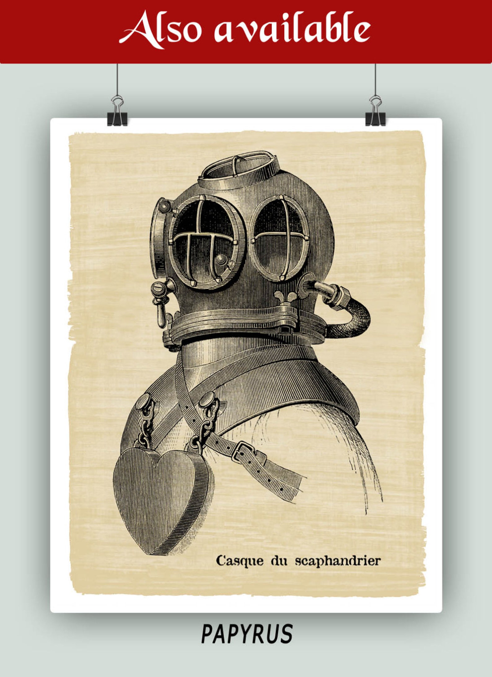 Nautical Art Dive Print Dive Poster Scuba Dive Helmet - Etsy