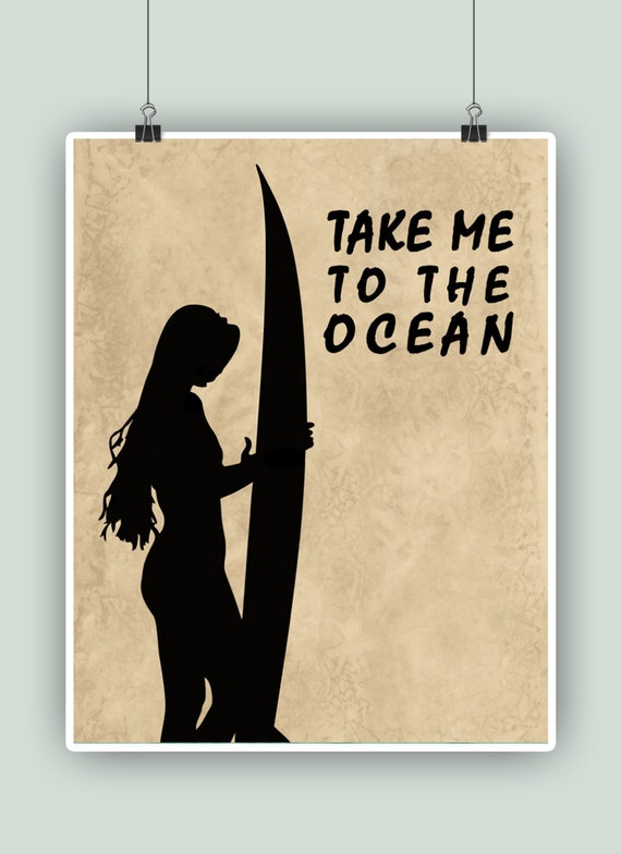 Surf Poster Surfing Art Surf Girl Poster Nautical Art Surf | Etsy
