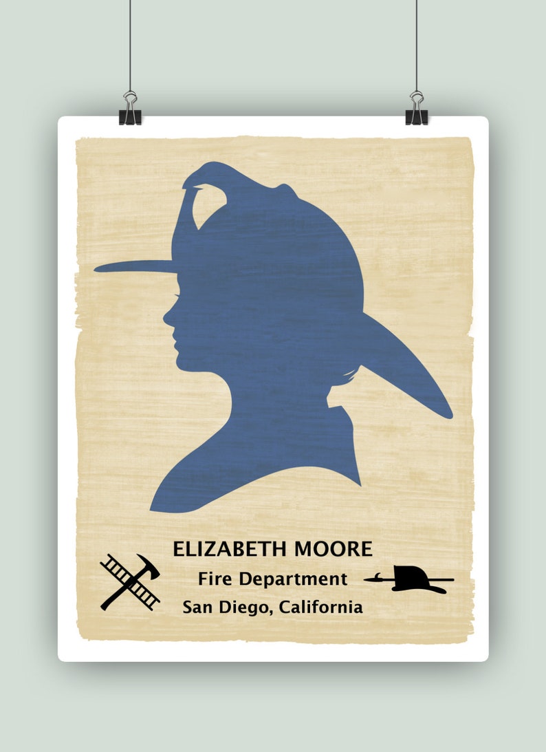 PERSONALIZED Firewomen Print, Firefighter Gift, Firewoman Art ...