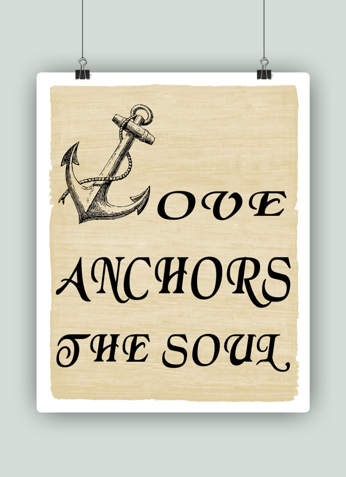 Anchor Art Quote, Nautical Art, Nautical Poster, Quote Wall Decor ...