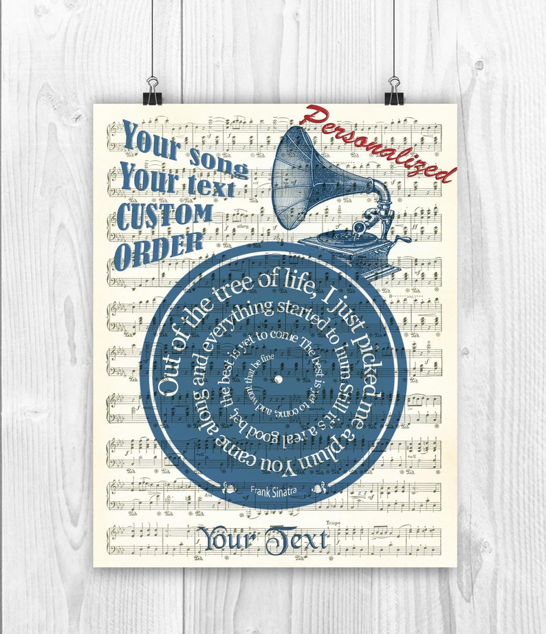 El Rey Print, El Rey Song, Lyrics Spiral Sheet Music Reproduction ...