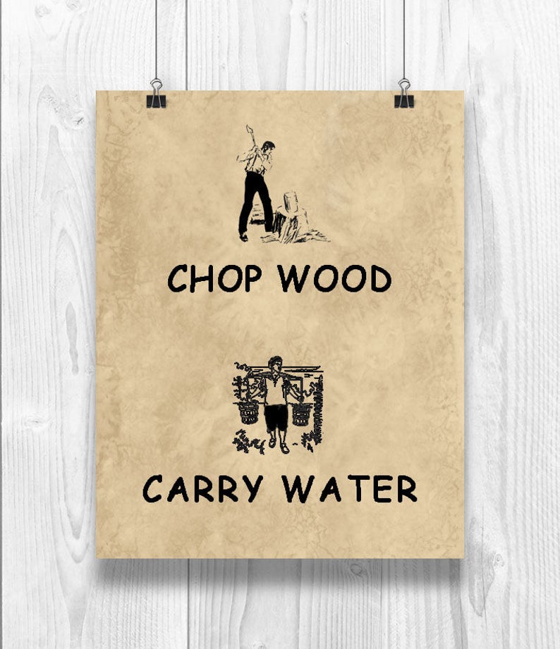 Quote Art, Chop Wood Print, Chop Wood Carry Water Print, Quote Gift ...