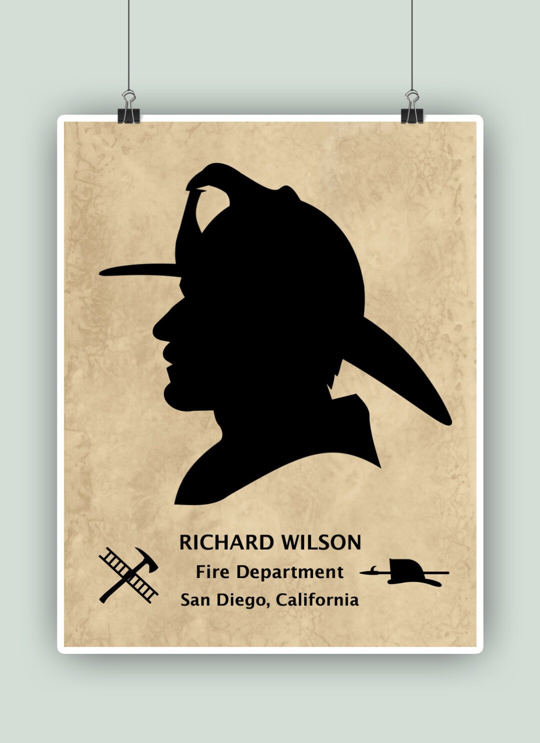 PERSONALIZED Firemen Print, Firefighter Gift, Fireman Print Art ...