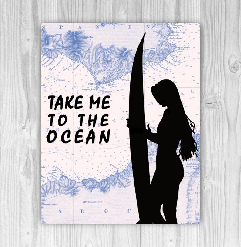 Surf Poster Surfing Art Surf Girl Poster Tarifa Surfing - Etsy