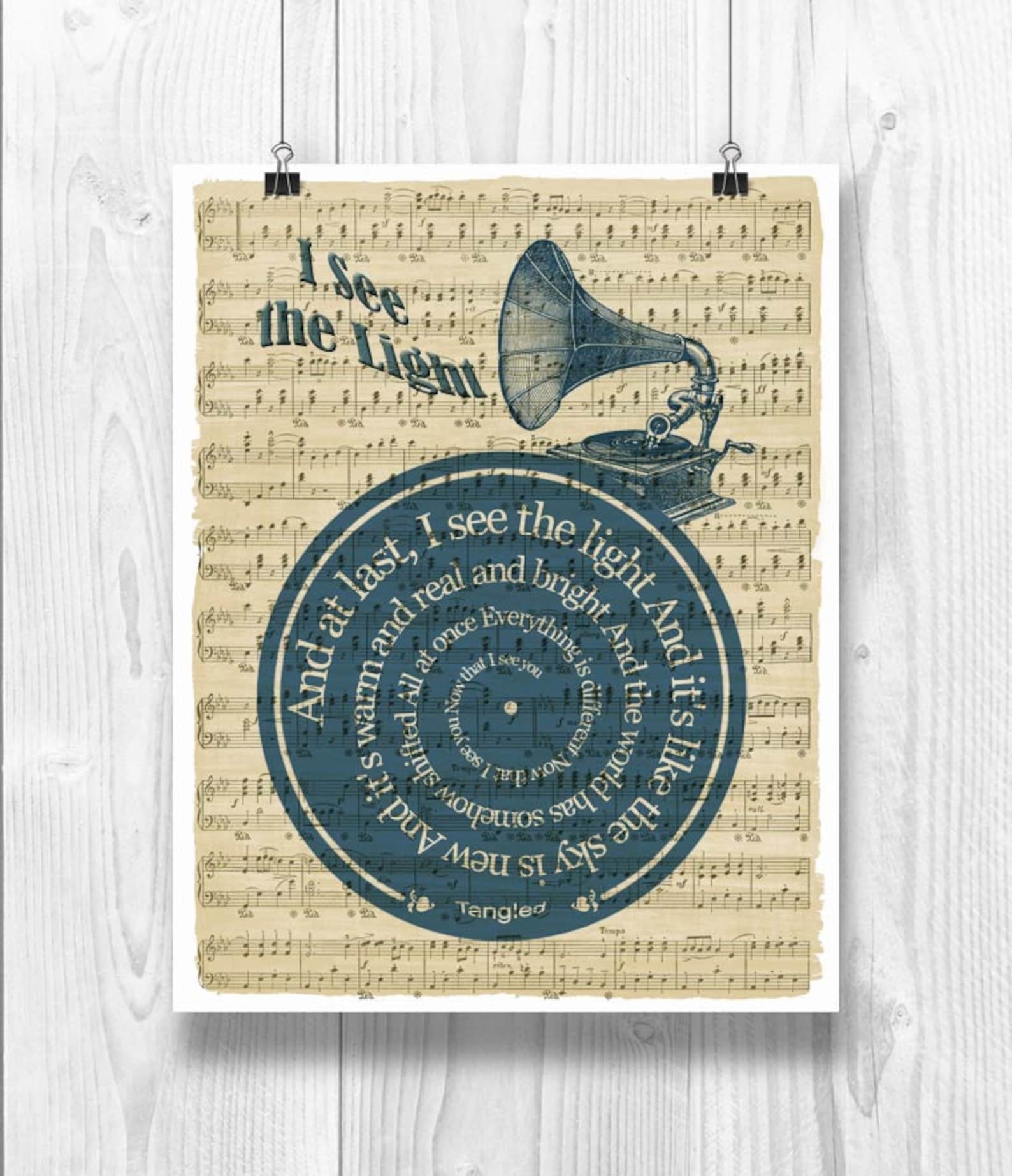 I See the Light, Tangled, Lyrics in Spiral, Sheet Music Reproduction ...