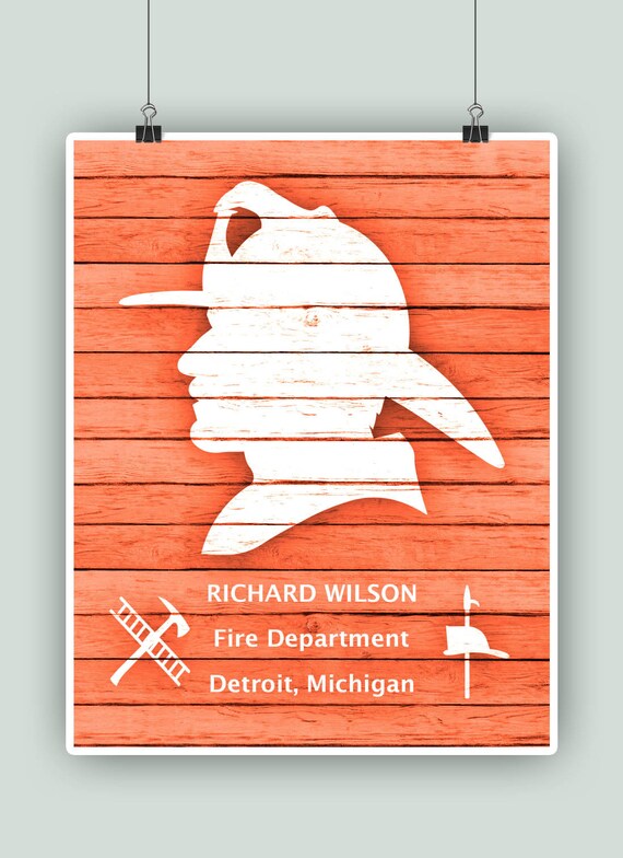 Wall Décor Home Décor Firefighter decor Fireman gift PERSONALIZED ...