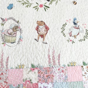 Peter Rabbit Patchwork Baby Quilt/peter Rabbit in Flower Field/55x37 - Etsy