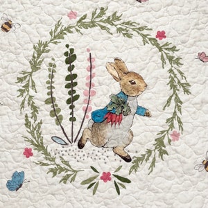 Peter Rabbit Patchwork Baby Quilt/peter Rabbit in Flower Field/53x36 ...