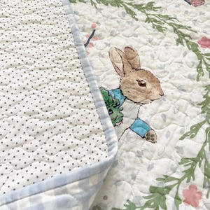 Peter Rabbit Baby Quilt/ Light Blue Peter Rabbit Quilt/46x35 - Etsy
