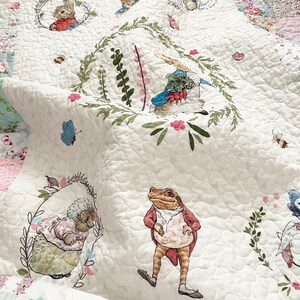 Peter Rabbit Patchwork Baby Quilt/peter Rabbit in Flower Field/53x36 ...
