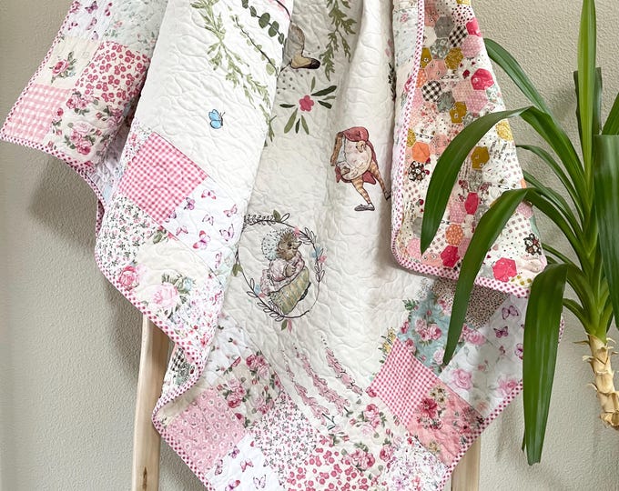 Peter Rabbit Patchwork Baby Quilt/peter Rabbit in Flower Field/53”x36 ...