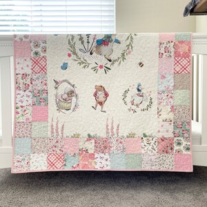 Peter Rabbit Patchwork Baby Quilt/peter Rabbit in Flower Field/55x37 - Etsy