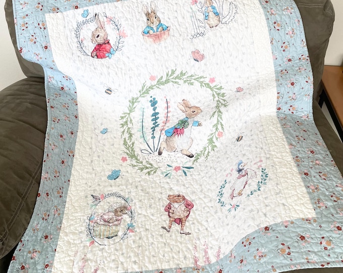 Peter Rabbit Baby Quilt/ Gender Neutral Baby Quilt/52”x35” - Etsy