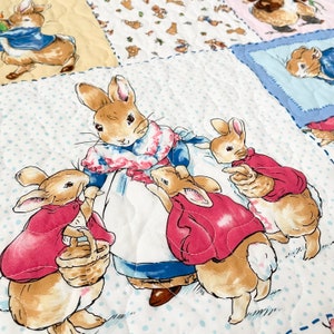 Peter Rabbit Baby Quilt/ Peter Rabbit Panel Quilt/gender Neutral Crib ...