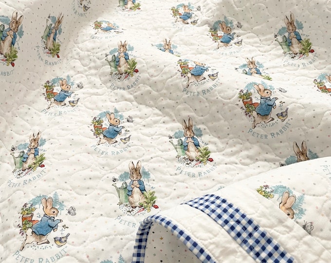 Peter Rabbit Baby Quilt/ Small Baby Quilt/ Patchwork Baby Quilt/42”x37 ...
