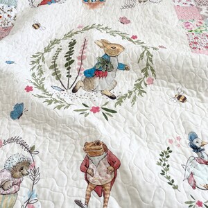 Peter Rabbit Patchwork Baby Quilt/peter Rabbit in Flower Field/55x37 - Etsy