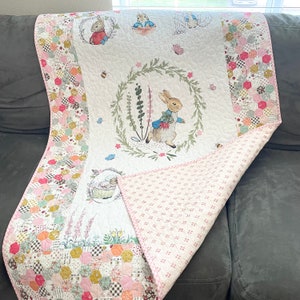 Peter Rabbit Baby Quilt/ Cheater Patchwork Print/53”x35” - Etsy