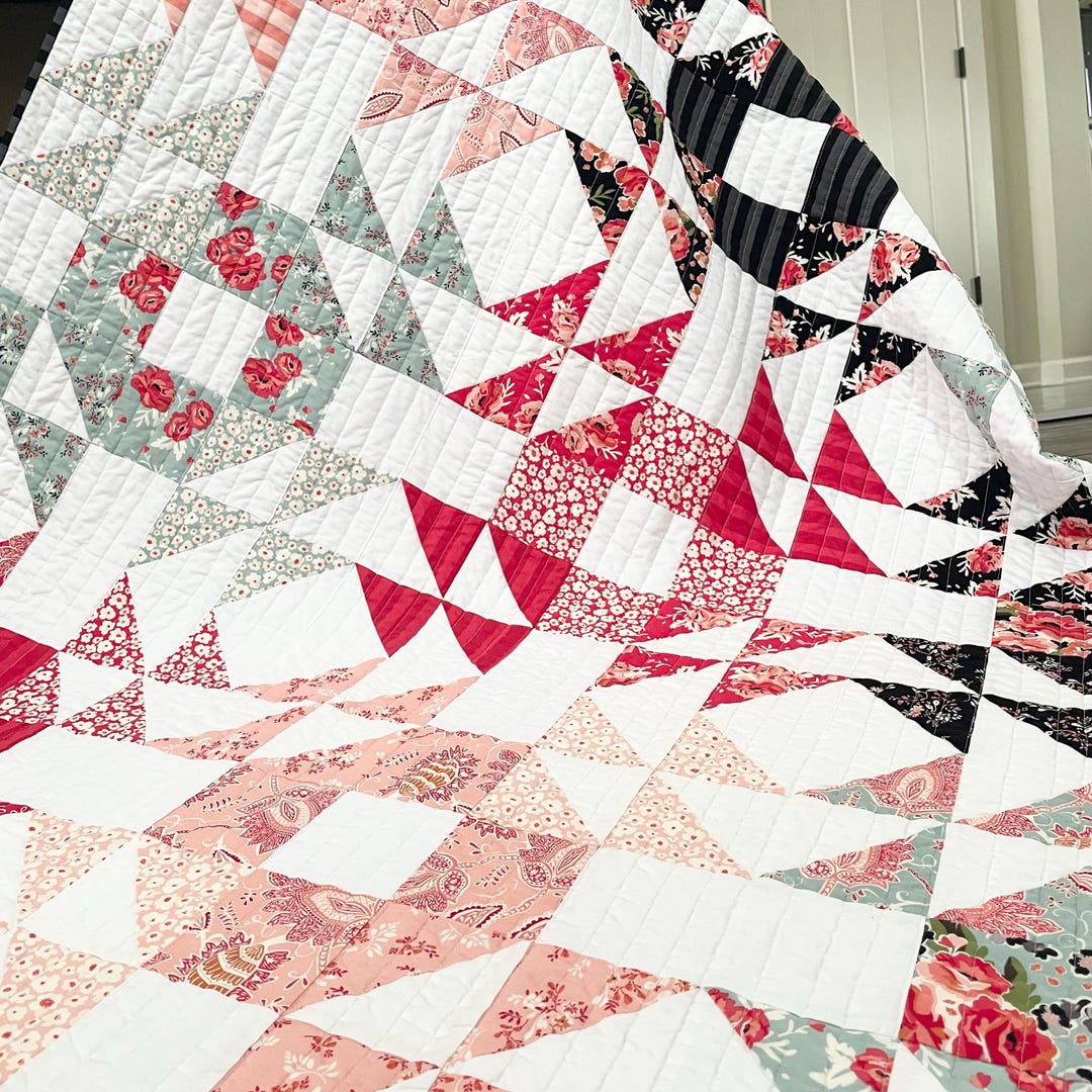 Ava Kate Patchwork Quilt: Riley Blake Cotton, Lap Quilt (51"x51") - Etsy