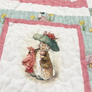 Peter Rabbit and Friends Panel Baby Quilt/ Double Sided Peter Rabbit ...