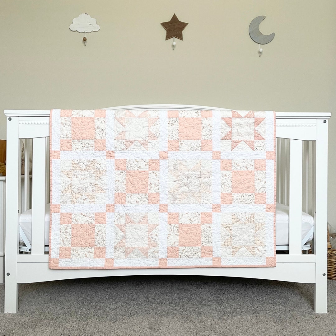 Patchwork Baby Quilt/sawtooth Patchwork Quilt/irish Chain Baby Quilt ...